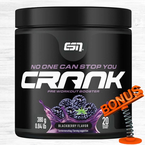 ESN Crank 380g Dose 91,84 €/kg Pre-Workout Booster mit Koffein Vegan ...