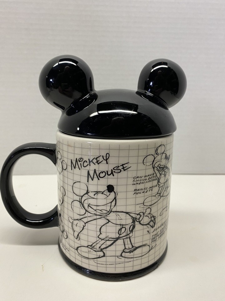 Disney Mickey Mouse Sketch Work Mug with Lid | eBay