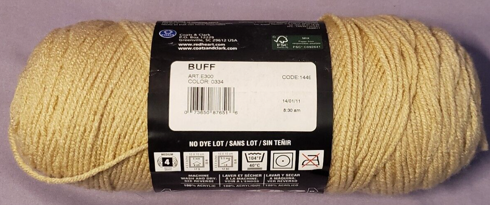 Red Heart Super Saver 7oz 4 Medium Buff Yarn | eBay