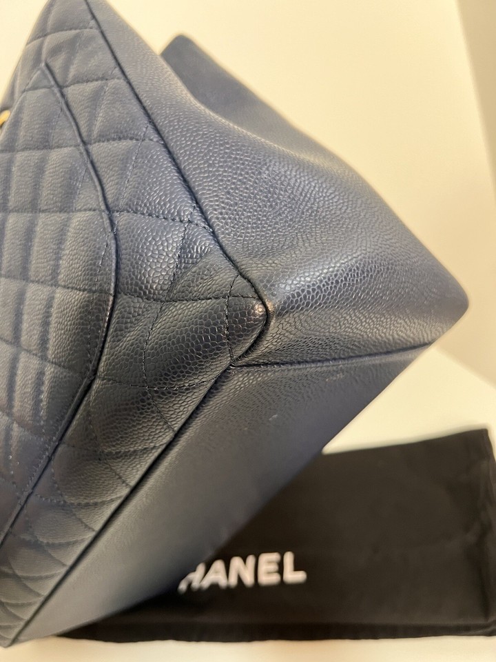 Chanel gst tote bag Dark Blue With Gold Hardware | eBay