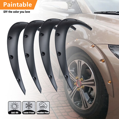 4pc Black Plastic Universal Wheel Arch Fender Flare Set 3.5in 90mm 35in ...