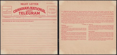 Canada - Telegram -Canadian National Telegram.........(6G-18309 MV-1367 ...