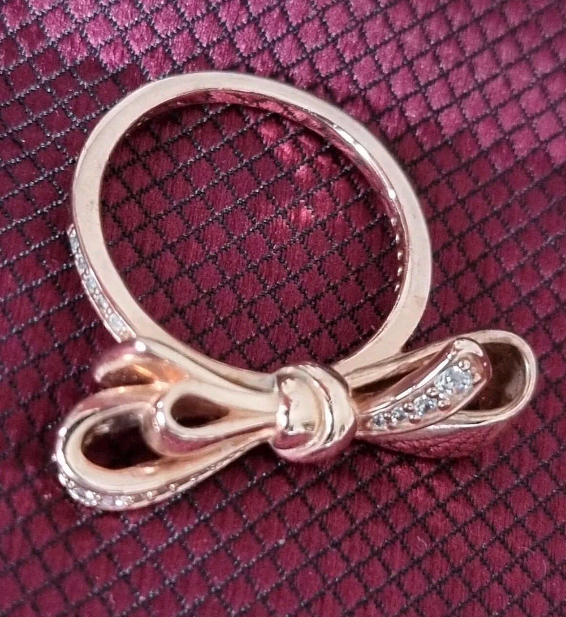 💎 Genuine Pandora Oversized Sparkling Bow Rose Gold … - Gem