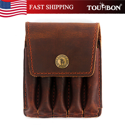 TOURBON Leather Rifle Bullets Ammo Belt Holder Pouch Cartridge Shell ...