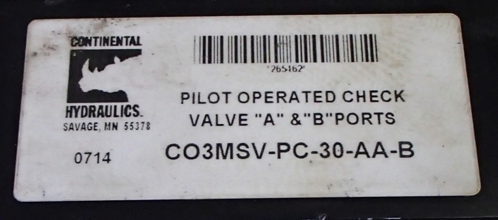 Continental C03MSV-PC-30-AA-B Pilot Operated Check Valve New? Used? | eBay