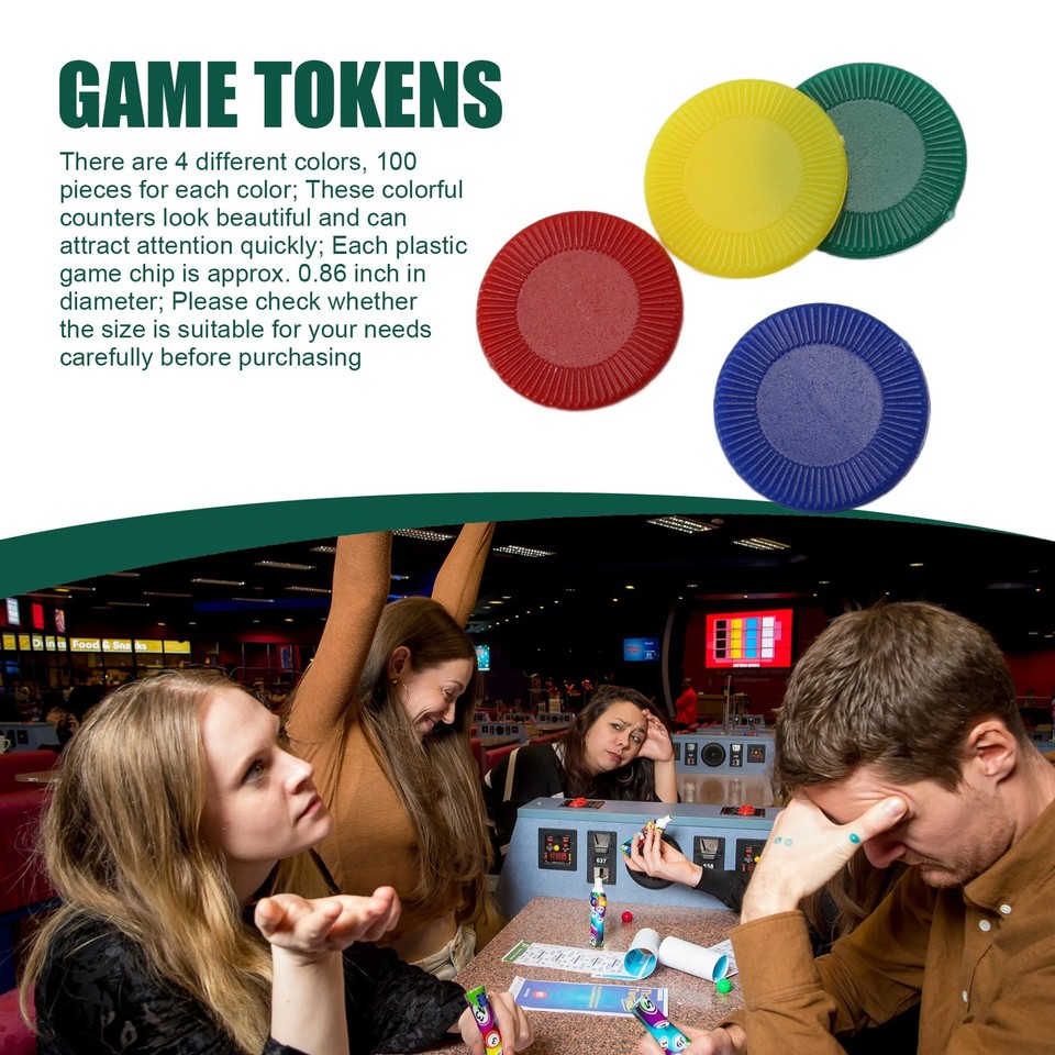 400 Pieces Plastic Poker Chips Game Chips 4 Colors Counter Card for ...