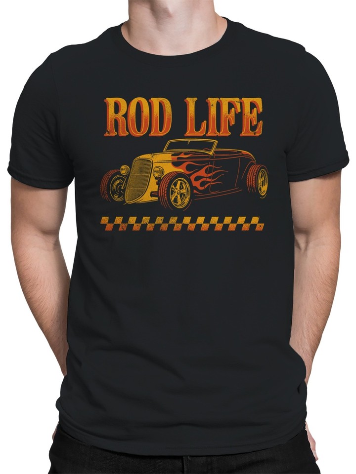 Classic Hot Rod Life Flames Men's T-shirt | eBay