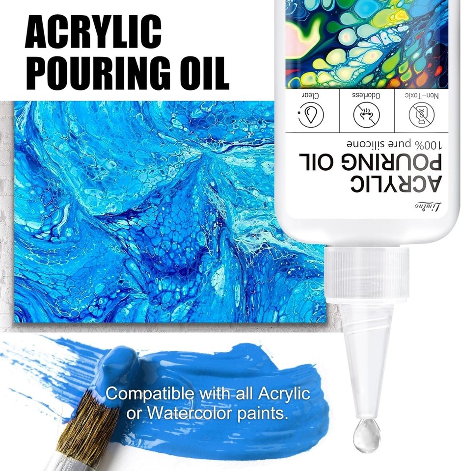 Silicone Pouring Oil for Acrylic Pouring Paint - 200ml Pure Silicone ...