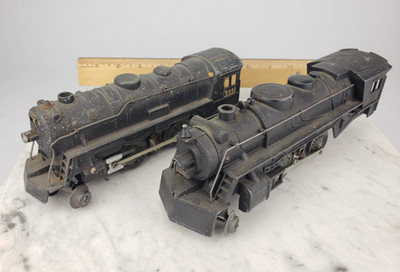 2x 1950’s Marx Black Locomotive #666 & #999 O Gauge - Vintage Cast ...