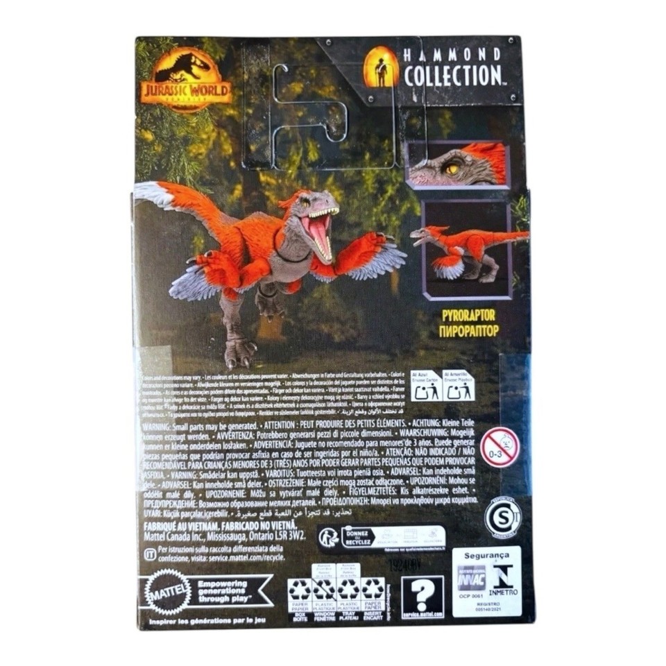 Jurassic World Hammond Collection Pyroraptor Dinosaur Figure Mattel NEW ...