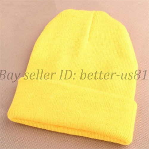 Men's Women Beanie Knit Ski Cap Hip-Hop Blank Color Winter Warm Unisex ...