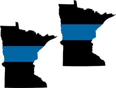 2 - 3" Minnesota MN State Thin Blue Line Decal SET Police Sheriff SWAT ...