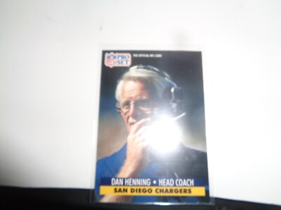 Dan Henning CO 1991 Pro Set #288 San Diego Chargers Football Card | eBay