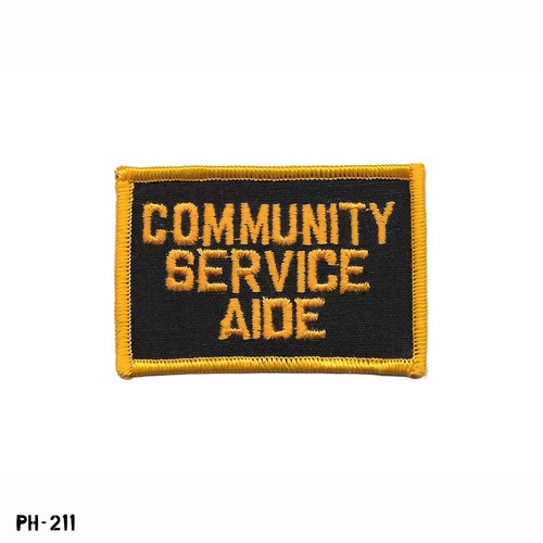 "COMMUNITY SERVICE AIDE" Patch ~ Black & Yellow ~ NOS Gemsco USA | eBay