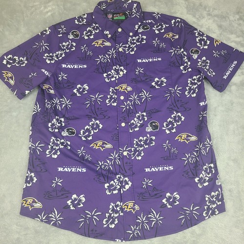 Men's Reyn Spooner Baltimore Ravens Kekai Button-Down Shirt Size Large ...