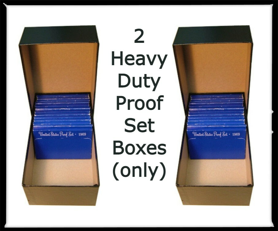 2 Heavy Duty Proof Set Boxes Holds 24 Sets Collection Durable/Strong ...