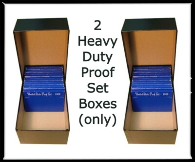 2 Heavy Duty Proof Set Boxes Holds 24 Sets Collection Durable/Strong ...