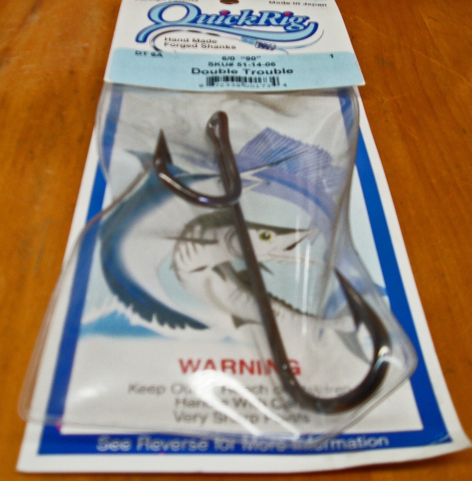 Quick Rig Double Trouble Trolling Hook 6/0 90 degree | eBay