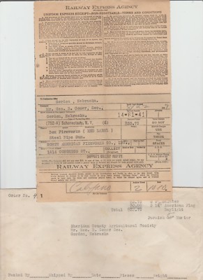 RAILWAY EXPRESS AGENCY EXPRESS RECEIPT FOR FIREWORKS | eBay