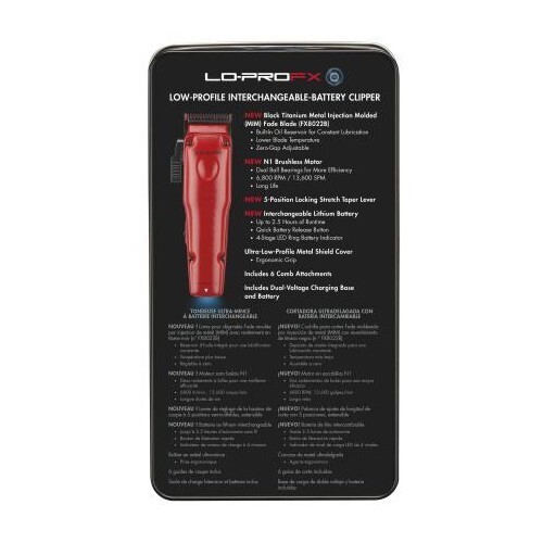 BaBylissPRO FXONE LO-PROFX Matte Red Clipper & Trimmer | FX829MR ...