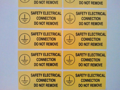 10 X Safety Electrical Connection Do Not Remove Stickers 100mm X 40mm ...