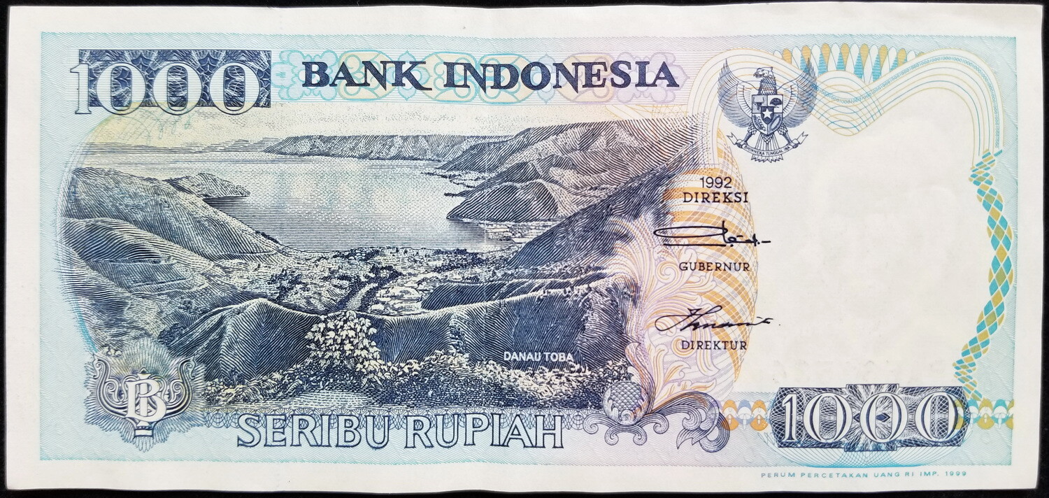 INDONESIA 1,000 RUPIAH Banknotes SERIBU RUPIAH 1,000 IDR 1992 ...