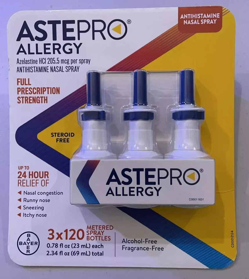 ASTEPRO Allergy Antihistamine Nasal Spray 3x120 Sprays AS PICTURED VERY ...
