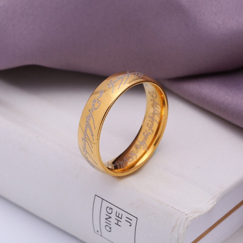 Lord of the Elvish Rings Silver Tungsten Promise One Ring Mens Comfort ...