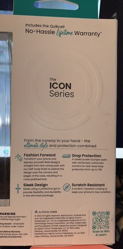 QUIKCELL Icon Phone Case for TCL Stylus 5G Clear Silver Shimmer New ...