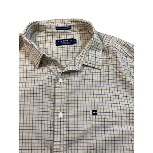 Fish Hippie Mens Long Sleeve Button Down Shirt XL Plaid Rumfront ...