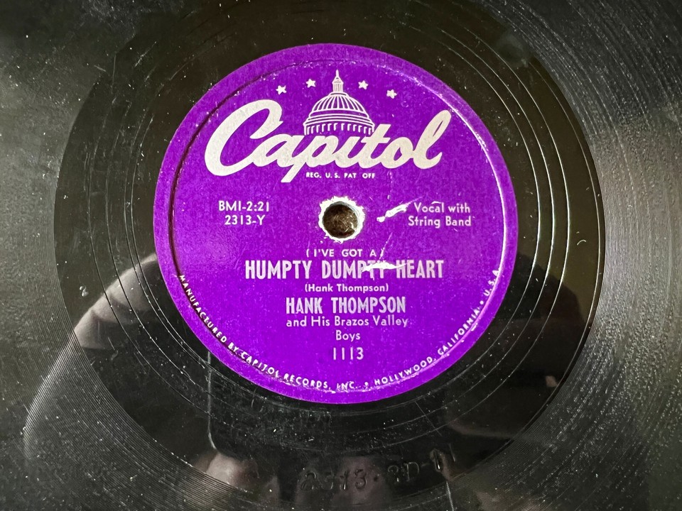 HANK THOMPSON California Women/Humpty Dumpty Heart CAPITOL 1113 V++/E ...