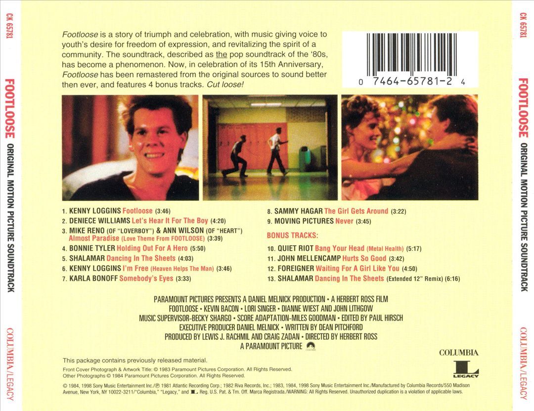VARIOUS ARTISTS - FOOTLOOSE [ORIGINAL MOTION PICTURE SOUNDTRACK] NEW CD ...