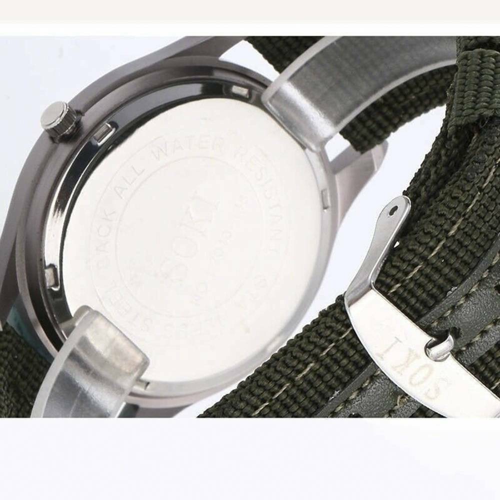 SOKI Militär Armee Leinwand Kalender Analog Quarz Sport Armbanduhr ...