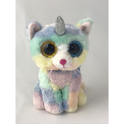 Ty Beanie Boo Heather Unicat Cat Unicorn 2 Color Glitter Eyes Pastel ...