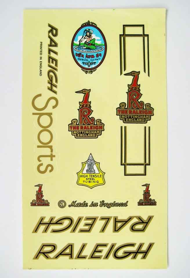 RALEIGH DECALS BICYCLE VINTAGE BIKE STICKER SPORTS RALEIGH STICKER ...