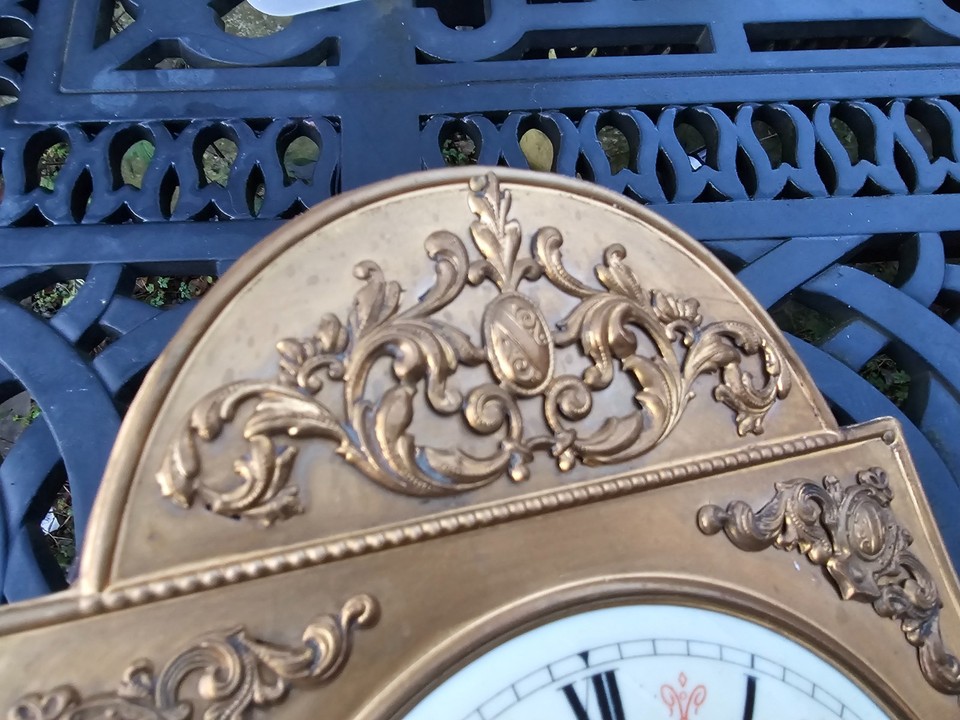 GUSTAV BECKER Antique German Vienna wall clock spring movement works ...