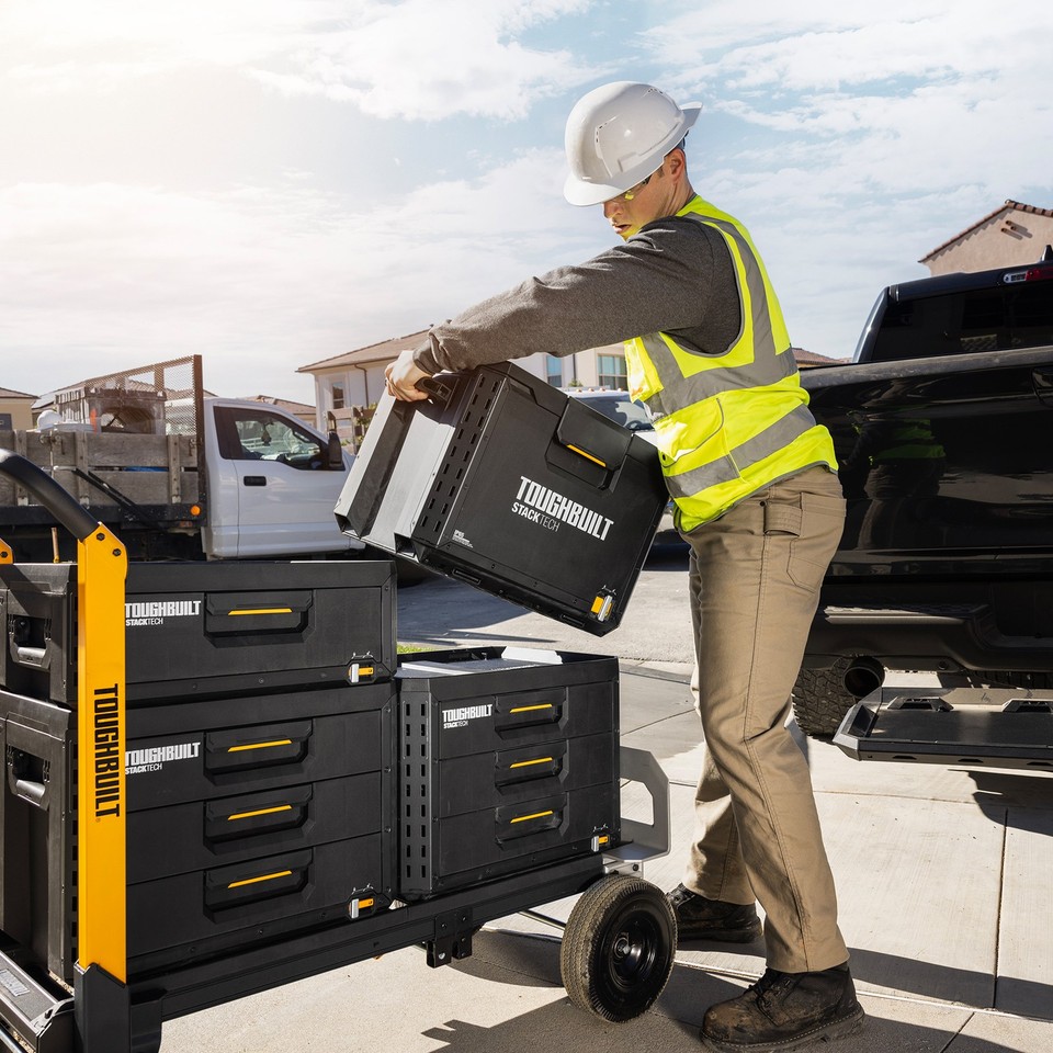 ToughBuilt XL Tool box Organizer with Lock and Removable Tray, Black ...