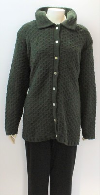 Women's Denim & Co. Green Soft Knitted Jacket Button Up | eBay