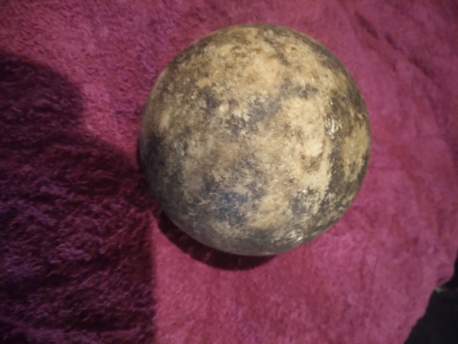 1300s /1600s solid 3inch round shot cannon ball its white with black ...