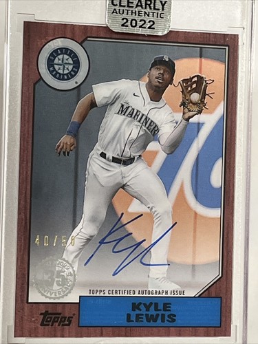2022 tops clearly authentic Kyle Lewis autograph 35th anniversary card ...