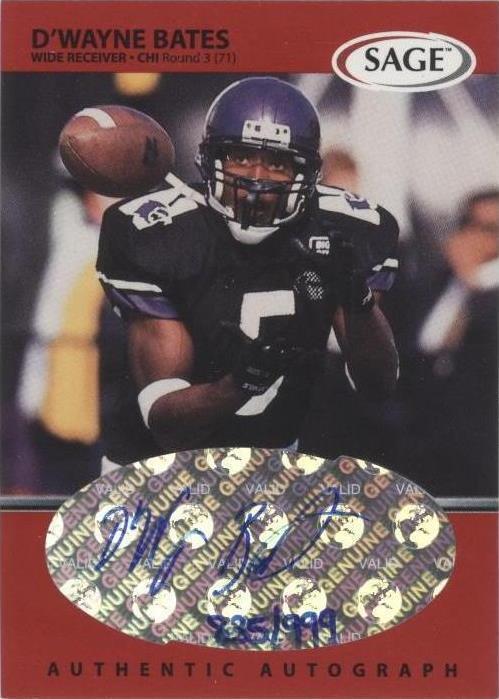 1999 SAGE - Autographs D'Wayne Bates #A4 Red /999 (AU, RC) for sale ...