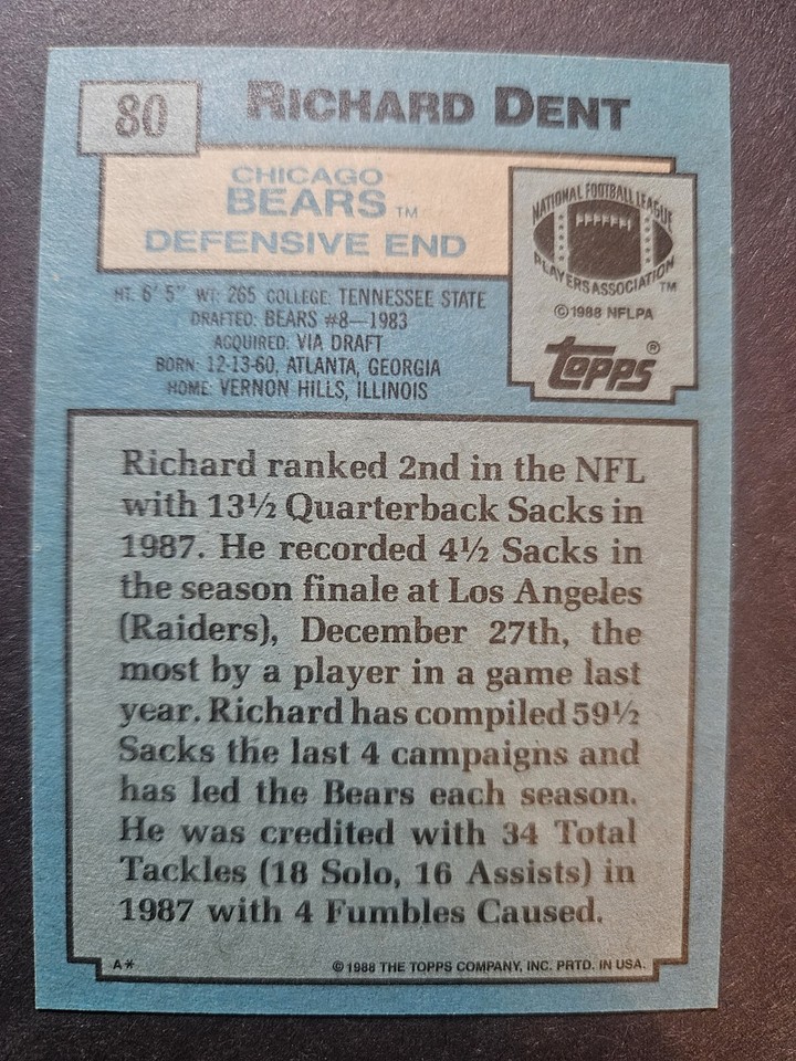 1988 Topps - #80 Richard Dent | eBay