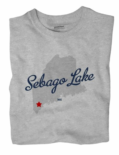 Sebago Lake Maine ME T-Shirt MAP | eBay