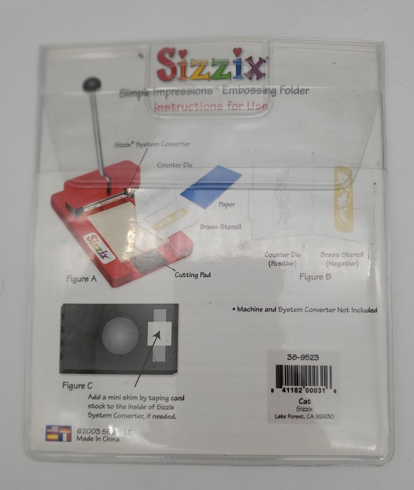Sizzix Kitty Cat Die 38-9523 Simple Expressions Embossing Folder | eBay