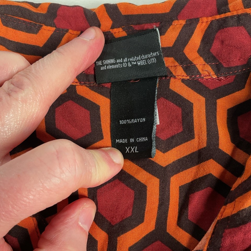 Hot Topic The Shining Overlook Hotel Carpet Button Up Shirt XXL Horror ...