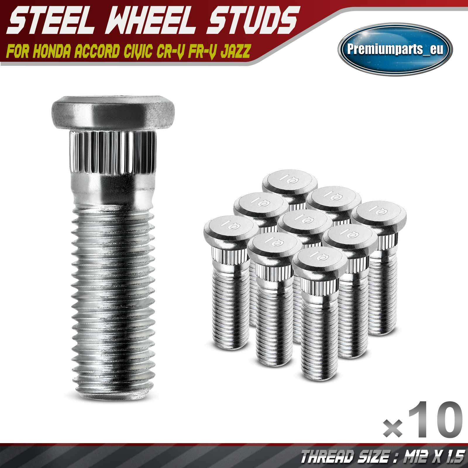 10x Wheel Studs Front and Rear Side for Honda Accord Civic CR-V Jazz ...
