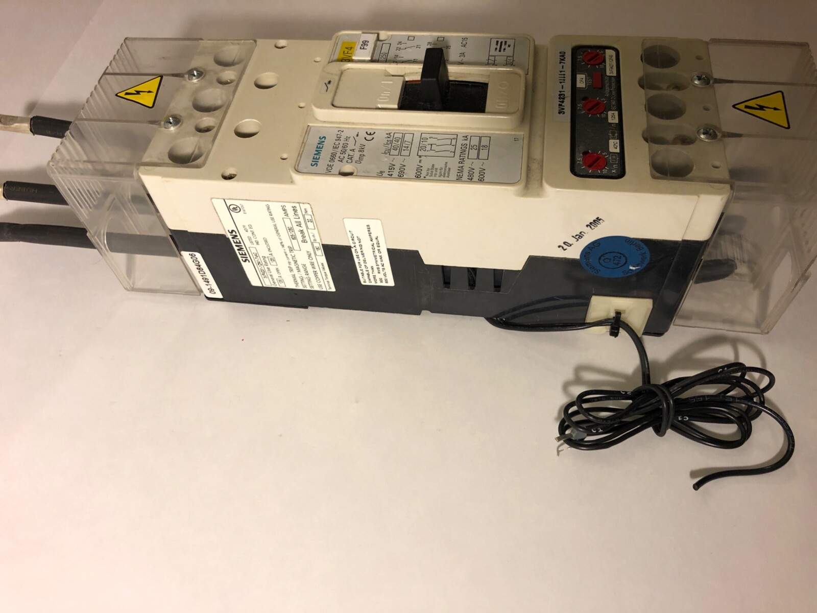 Siemens 3VF4 VDE 0660 IEC 947-2 AC 50/60Hz 3Ph Breaker 125A 600VAC | eBay