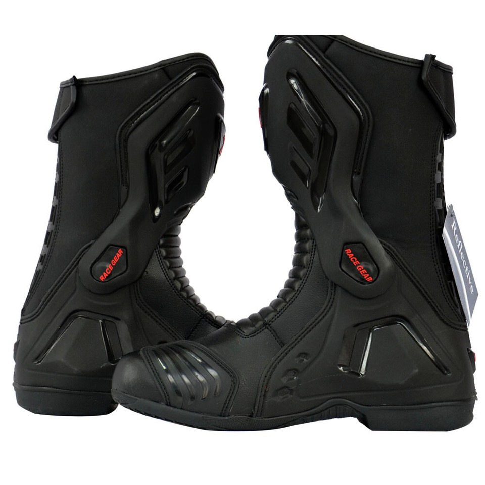 XTRON Full Leather Motorcycle Adventure Long Motorbike Toe Protect ...