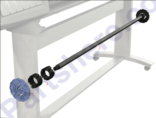HP 5500 42" Plotter Rollfeed Spindle Rod With Hub and Adapter C6090 ...