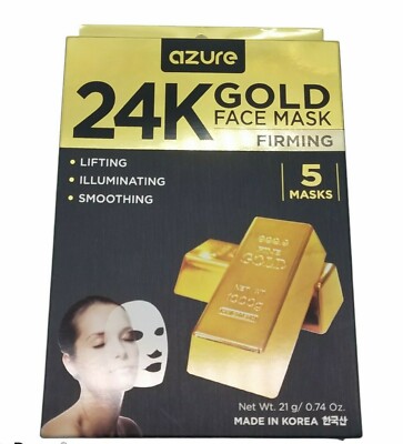 Azure Cosmetics 24K Gold Firming Face Masks 5 Masks | eBay